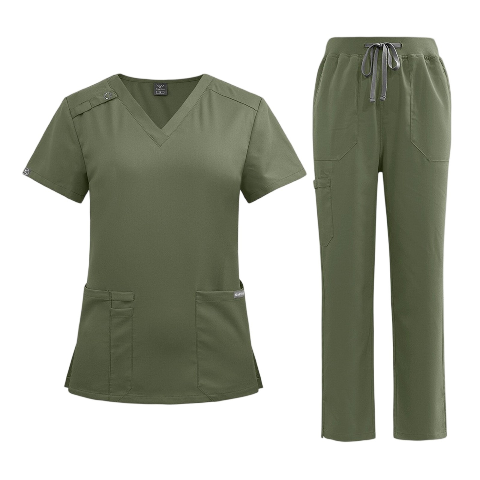 Scrubs for Women Set, Modern V-Neck Scrub Top & Jogger Scrub Pants with ...