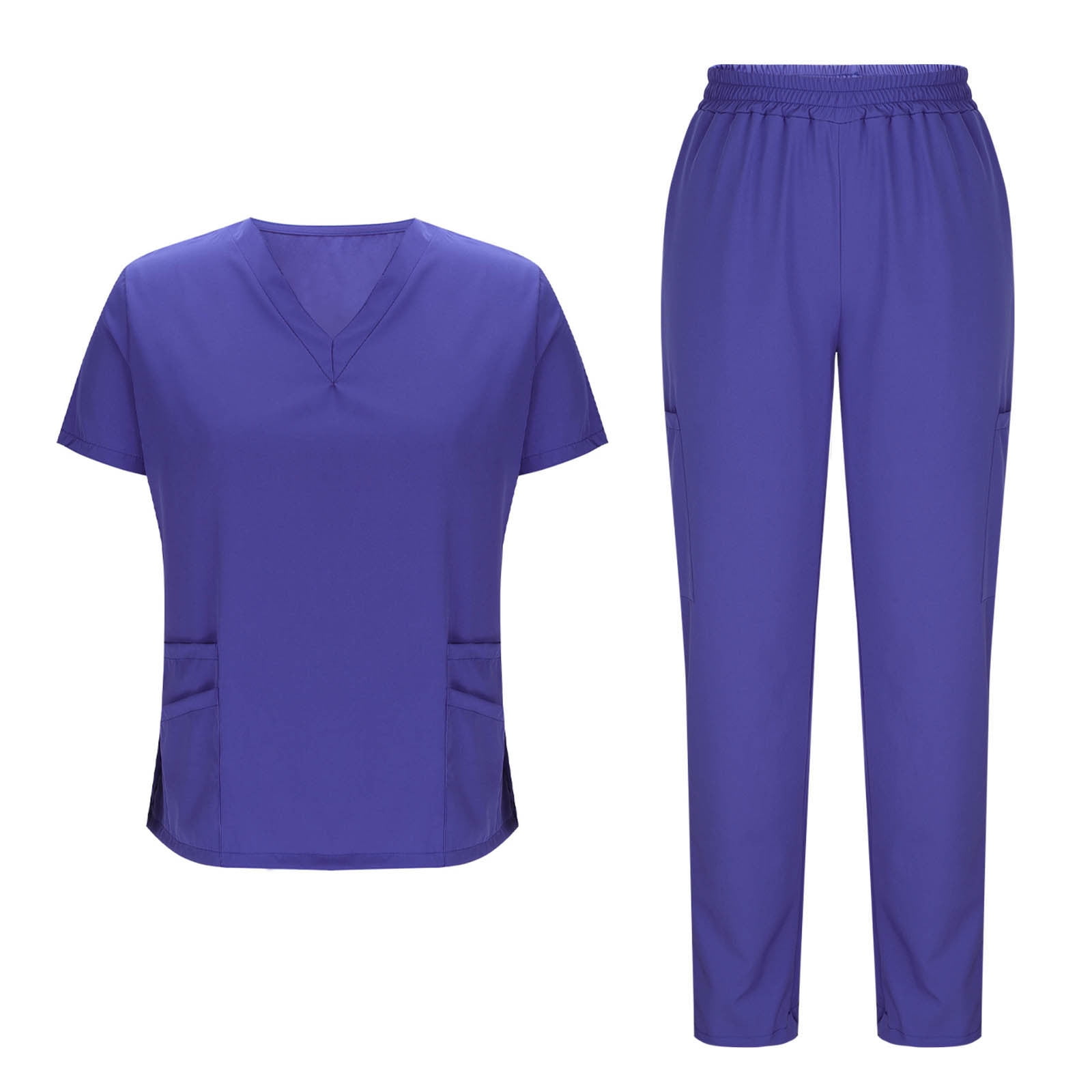 Scrubs for Women Set Stretch Uniform Nursing Scrub Outfits Straight Leg ...
