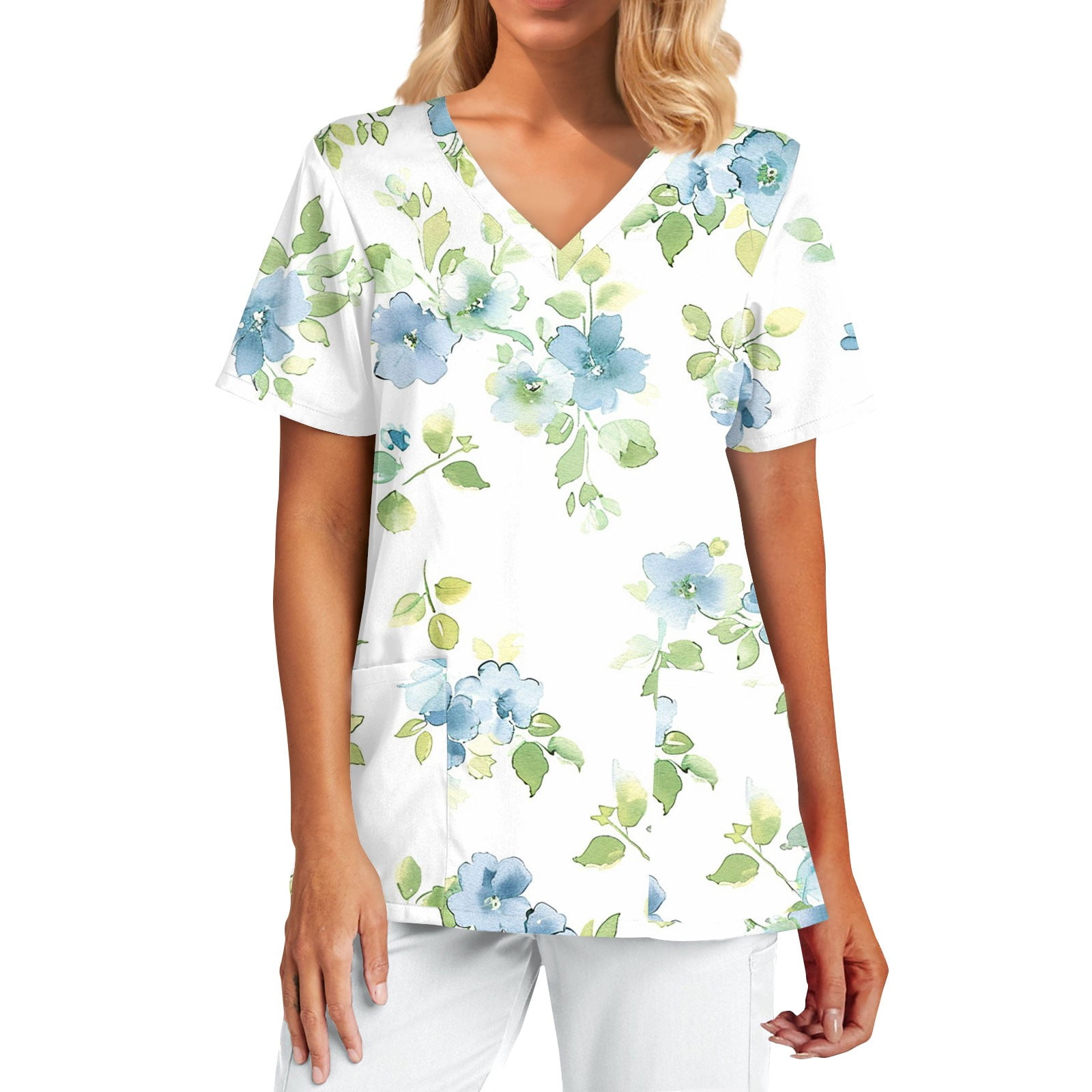 Scrubs for Women Plus Size,Scrub Tops Womens with Pocket ...