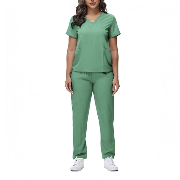 Scrubs for Women Set – Medical Uniform, Binding Top and Drawstring ...