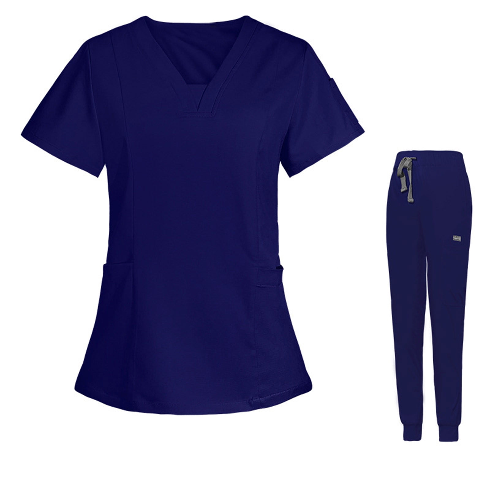 Scrubs for Women Set Nurse Medical Uniform Solid Stretchy Scrubs Suit V ...