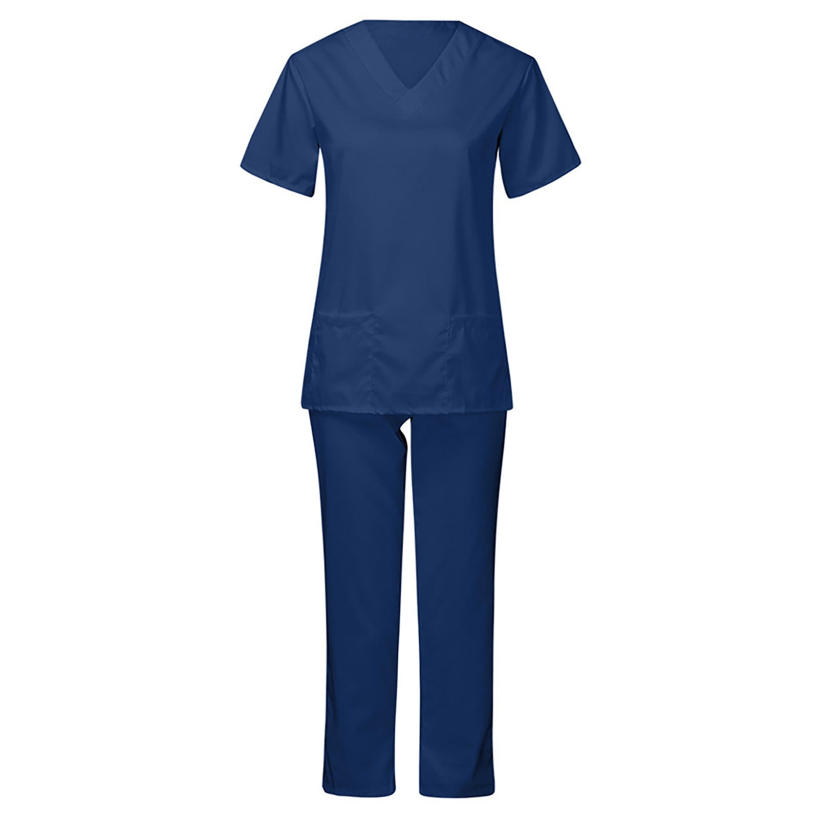 Scrubs for Women Set Nurse Medical Uniform Solid Stretchy Scrubs Suit V ...