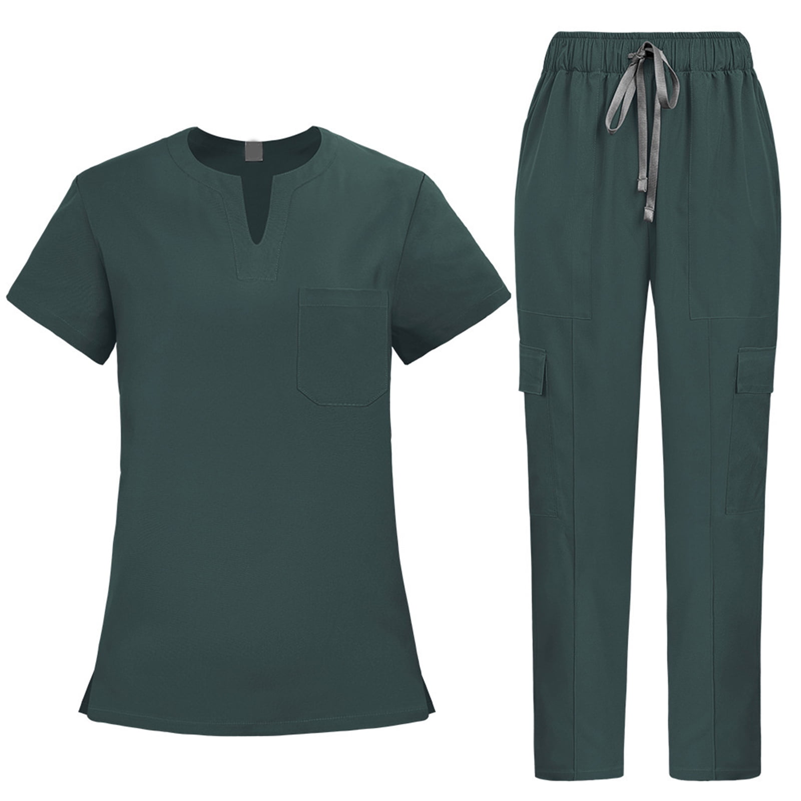Scrubs for Women Set Stretch V-Neck Scrub Top & Jogger Pant Medical ...