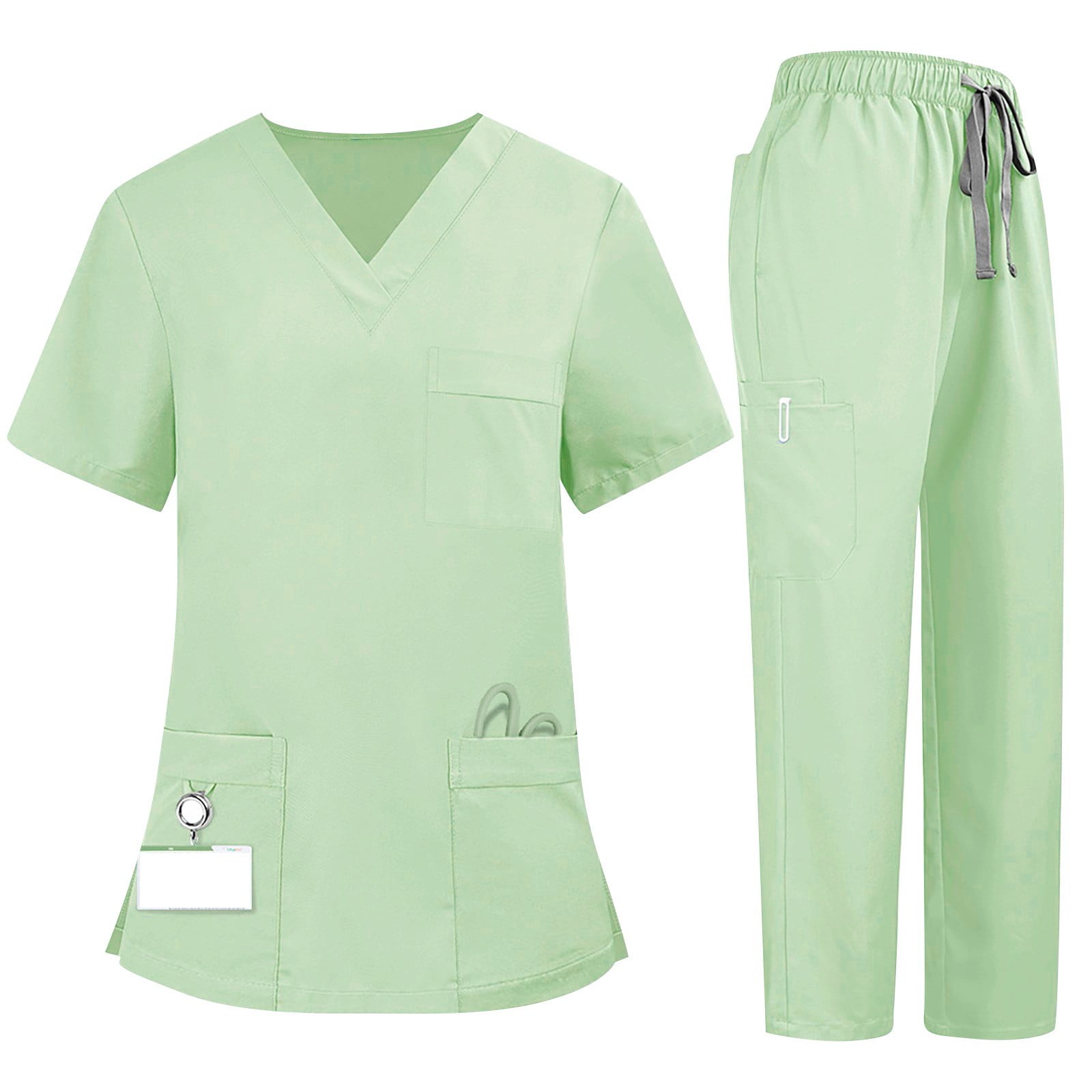 Scrubs for Women Set V-Neck Scrub Uniform Scrub Suit Classic Nurses ...