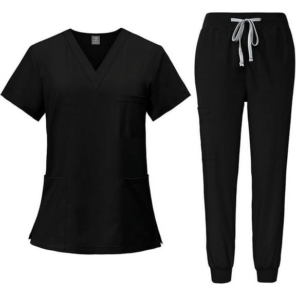 asdoklhq Womens Scrubs Women's Nurses Sets Tunic Uniform Clinic Carer V ...