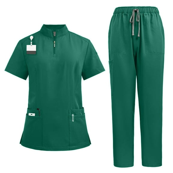 HAOTAGS Scrubs for Women Set, Stretch V-Neck Scrub Tops & Pant Quick ...