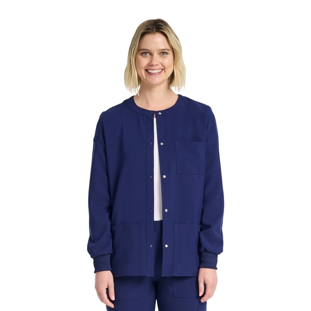 Scrubstar Stretch Snap Warm-up Jacket with Pockets, Sizes XS-3XL ...