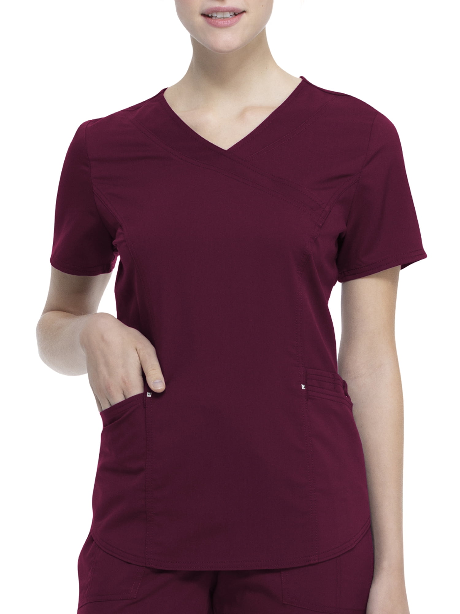 Scrubstar Short Sleeve Mock Neck Wrap Scrub Top (Women's), 1 Count, 1 ...