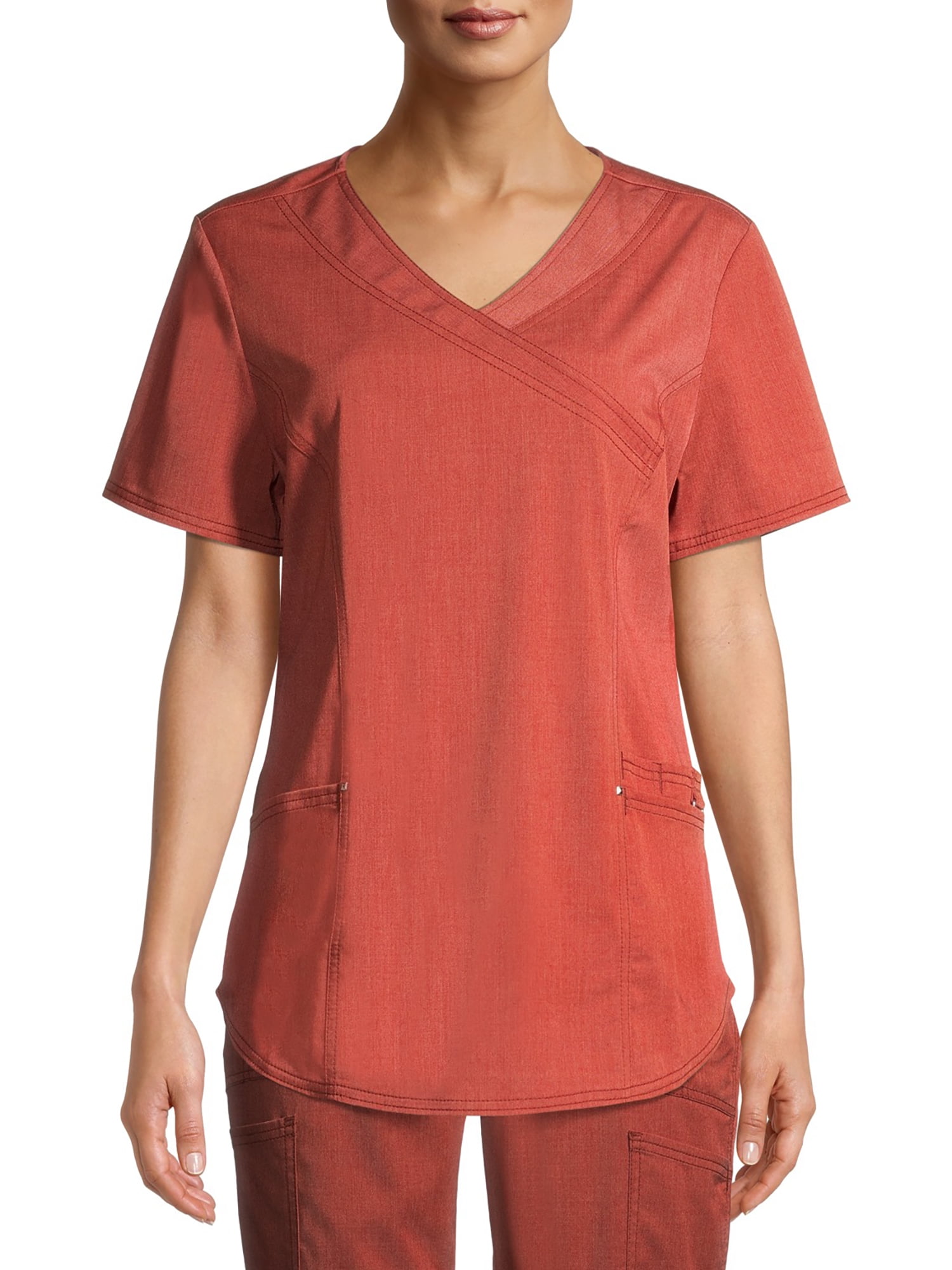 Scrubstar Short Sleeve V-Neck Collarless Scrub Top (Women's), 1 Count ...