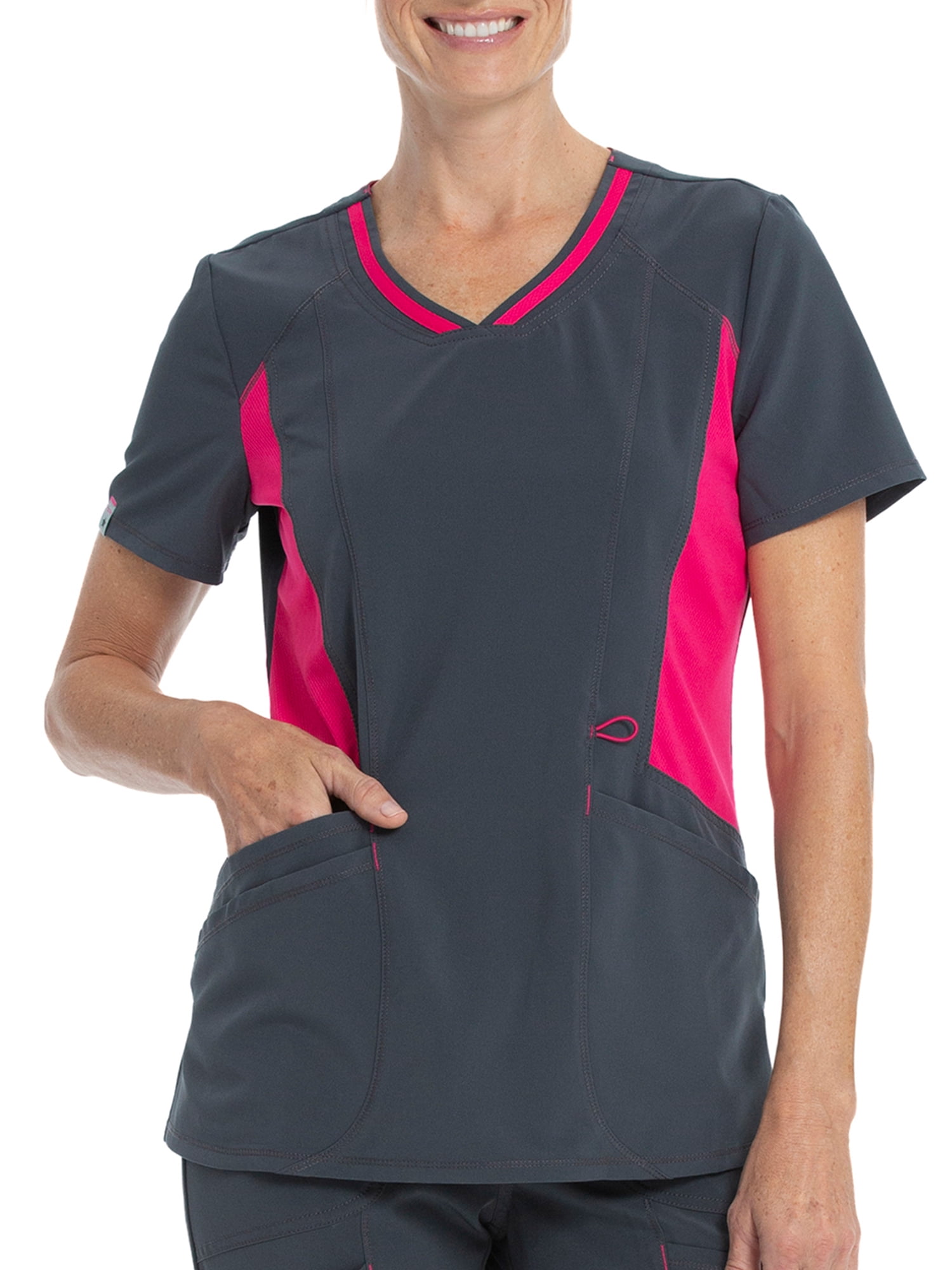 Scrubstar Women's Active Stretch Contrast Mesh V-Neck Scrub Top WD841 ...