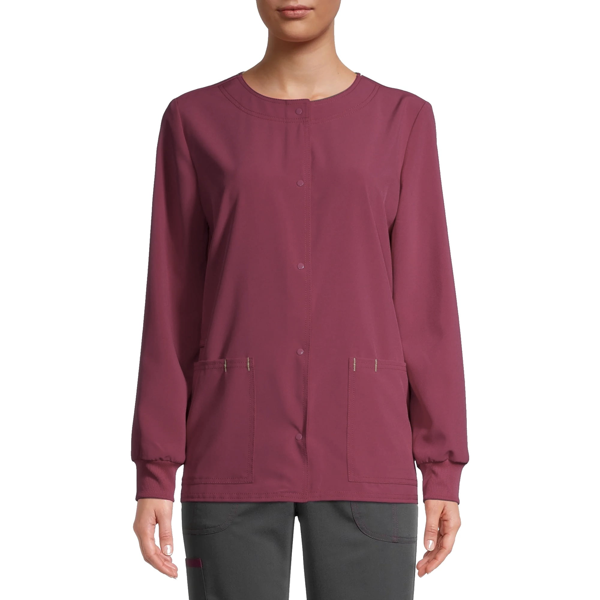 Scrubstar women's Stretch Snap Front Warm-Up Scrub Jacket - Walmart.com