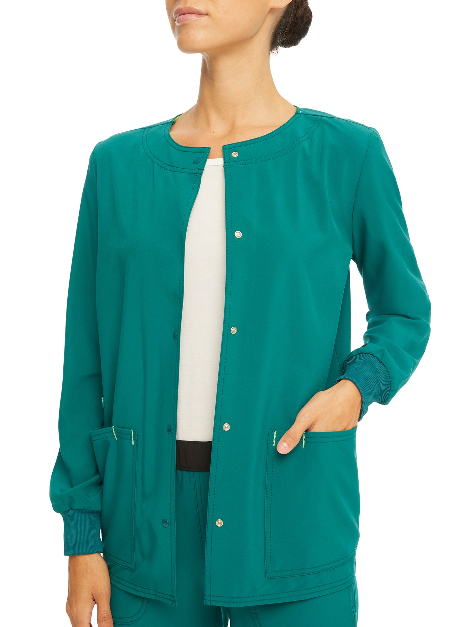 Scrubstar Women's Active Stretch Snap-Front Warm-Up Scrub Jacket ...