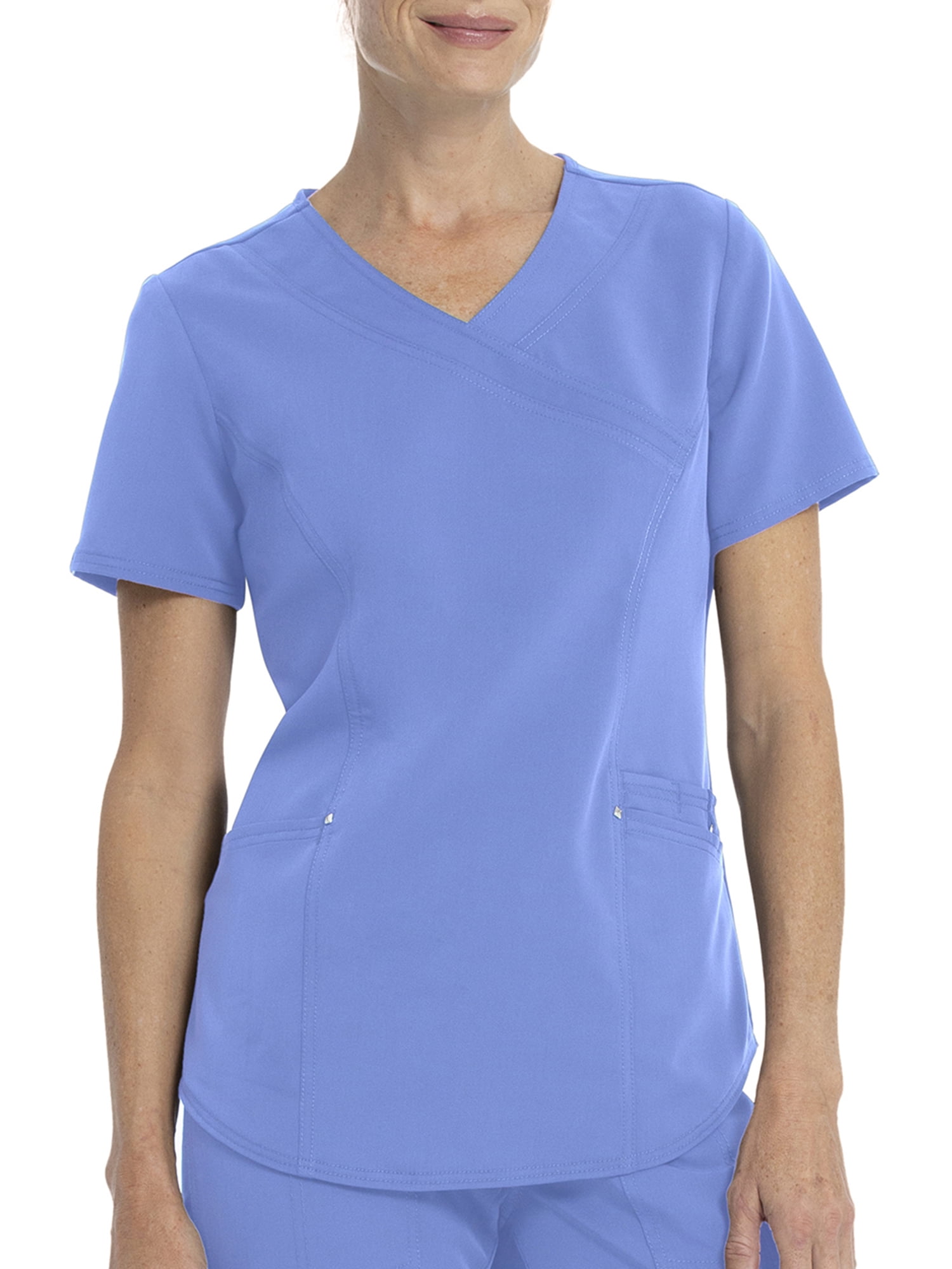 Scrubstar Women's Antimicrobial Premium Ultimate Mock Wrap Scrub Top ...