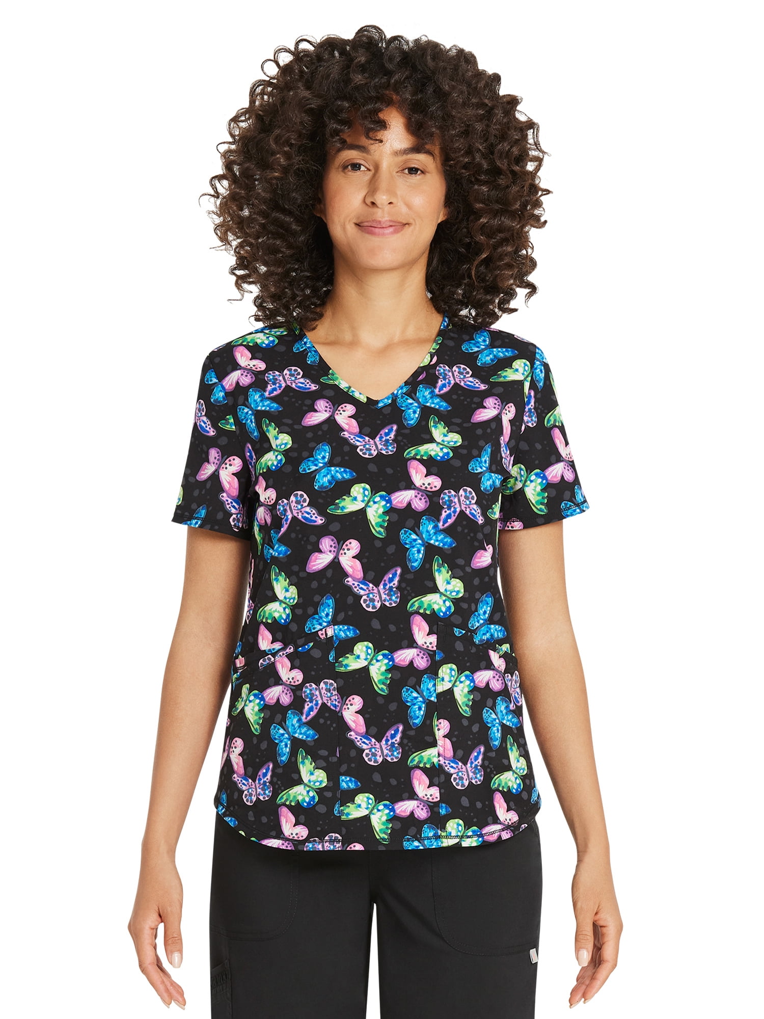 Scrubstar Women's Blissful Flutters V-Neck Scrub Top - Walmart.com