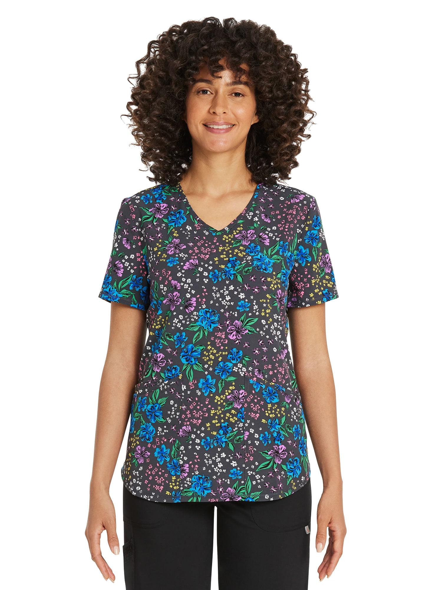 Scrubstar Women's Blooming Petals V-Neck Scrub Top - Walmart.com