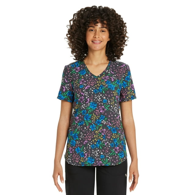 Scrubstar Women's Blooming Petals V-Neck Scrub Top - Walmart.com