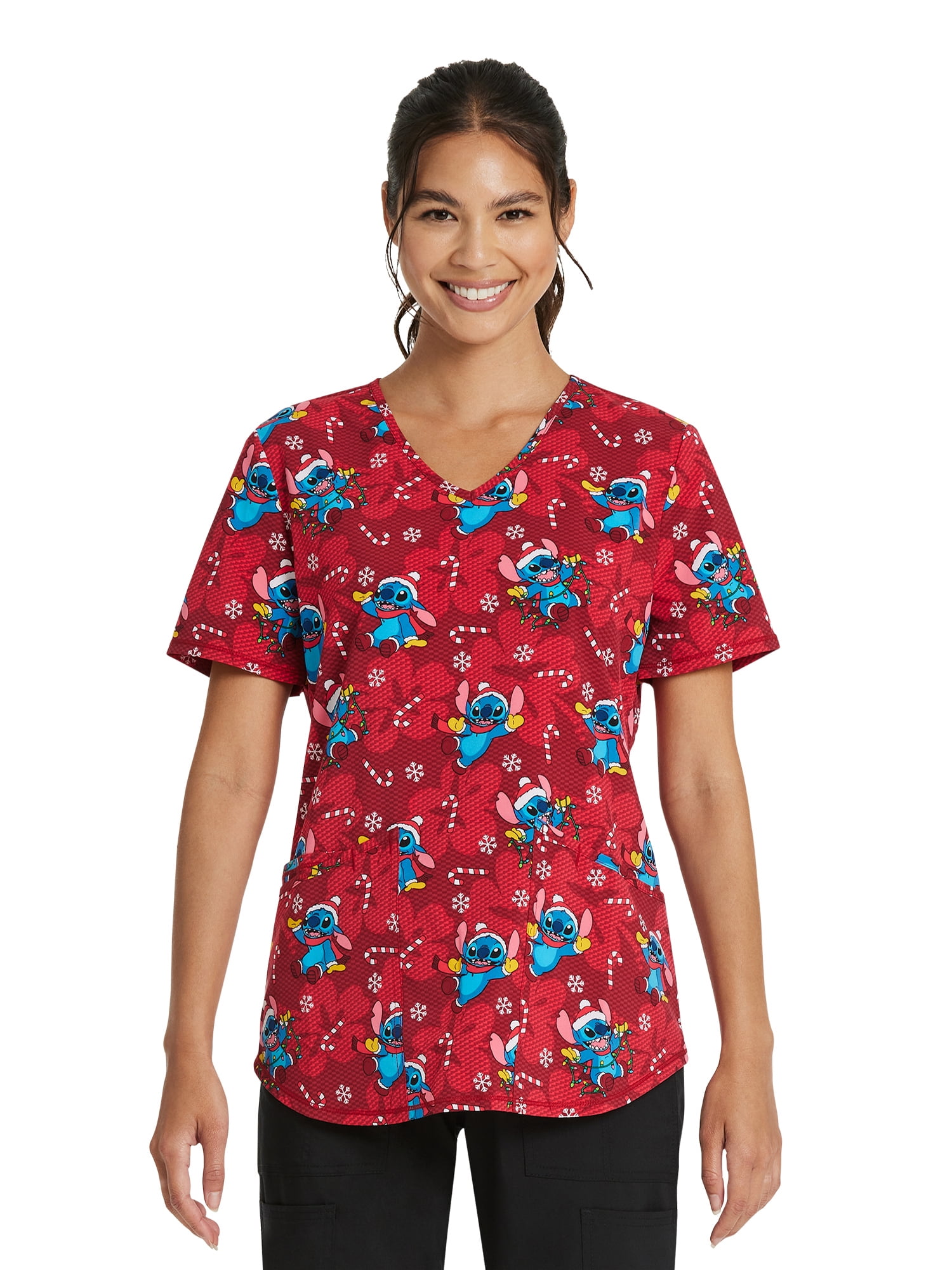 Scrubstar Women's Candy Cane Stitch Scrub Top, Sizes S-3X - Walmart.com