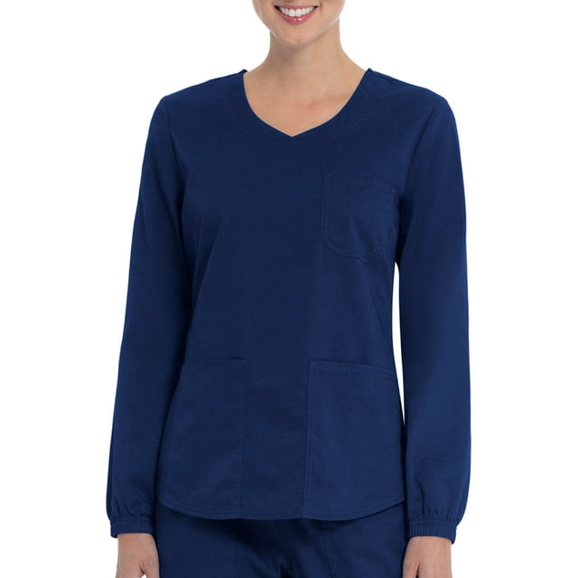 Scrubstar Women's Core Essentials Mechanical Stretch Long Sleeve V-Neck ...