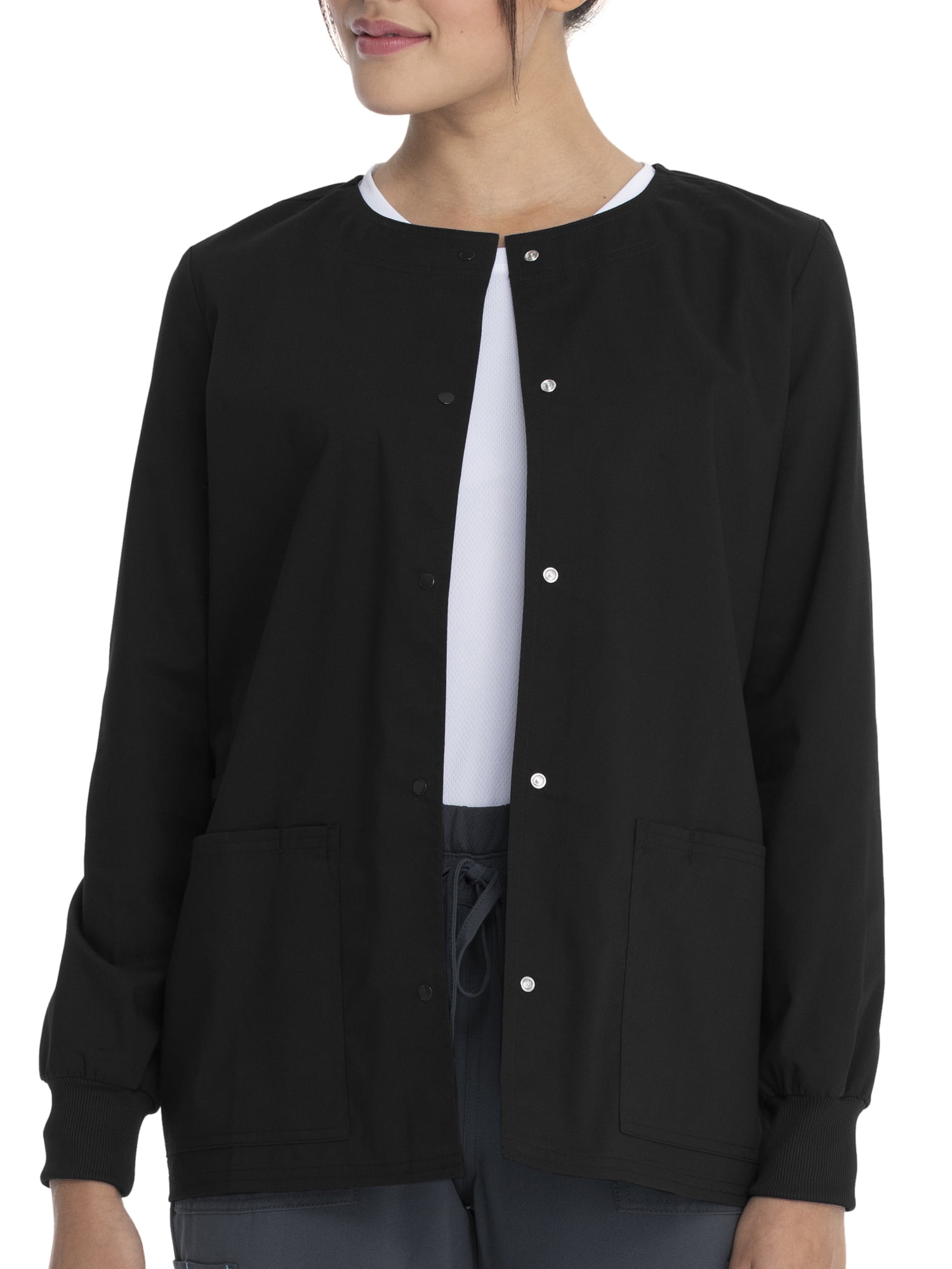 Scrubstar Women's Core Essentials Stretch Snap Front Warm-Up Scrub ...