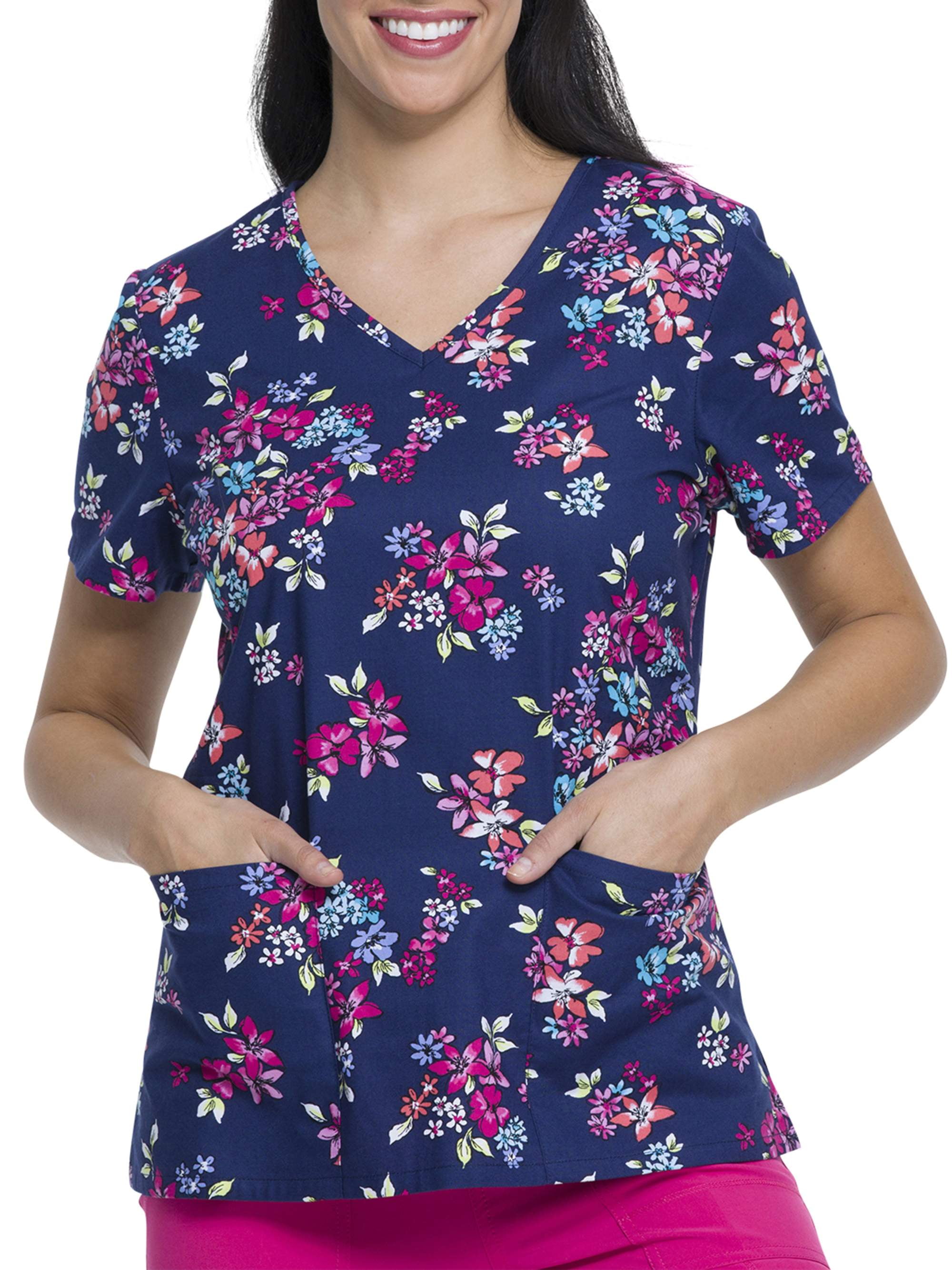 Scrubstar Women's Fashion Collection "Floral Craze" V-Neck Printed ...