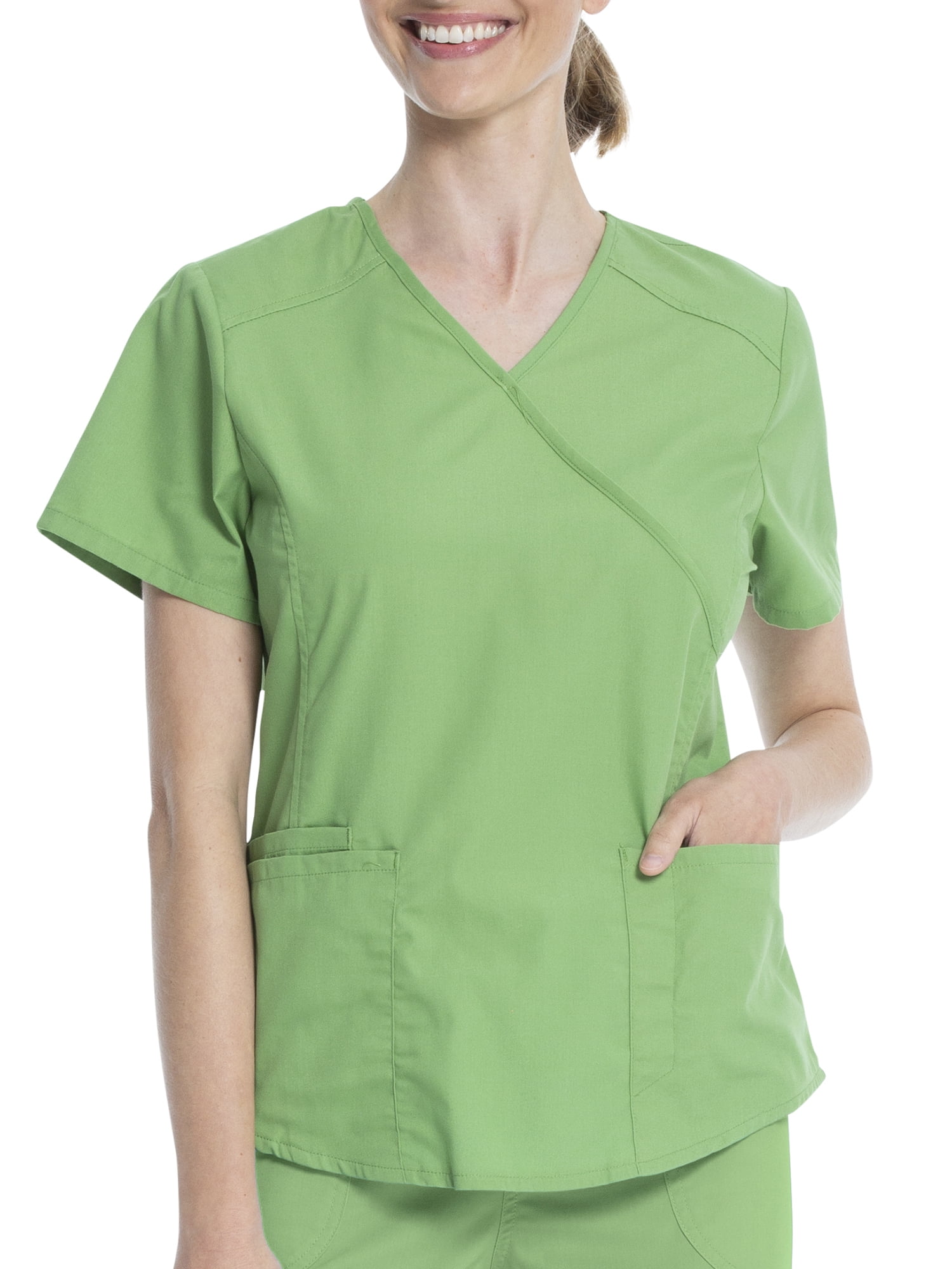 Scrubstar Women's Fashion Essentials Mock Wrap Scrub Top - Walmart.com