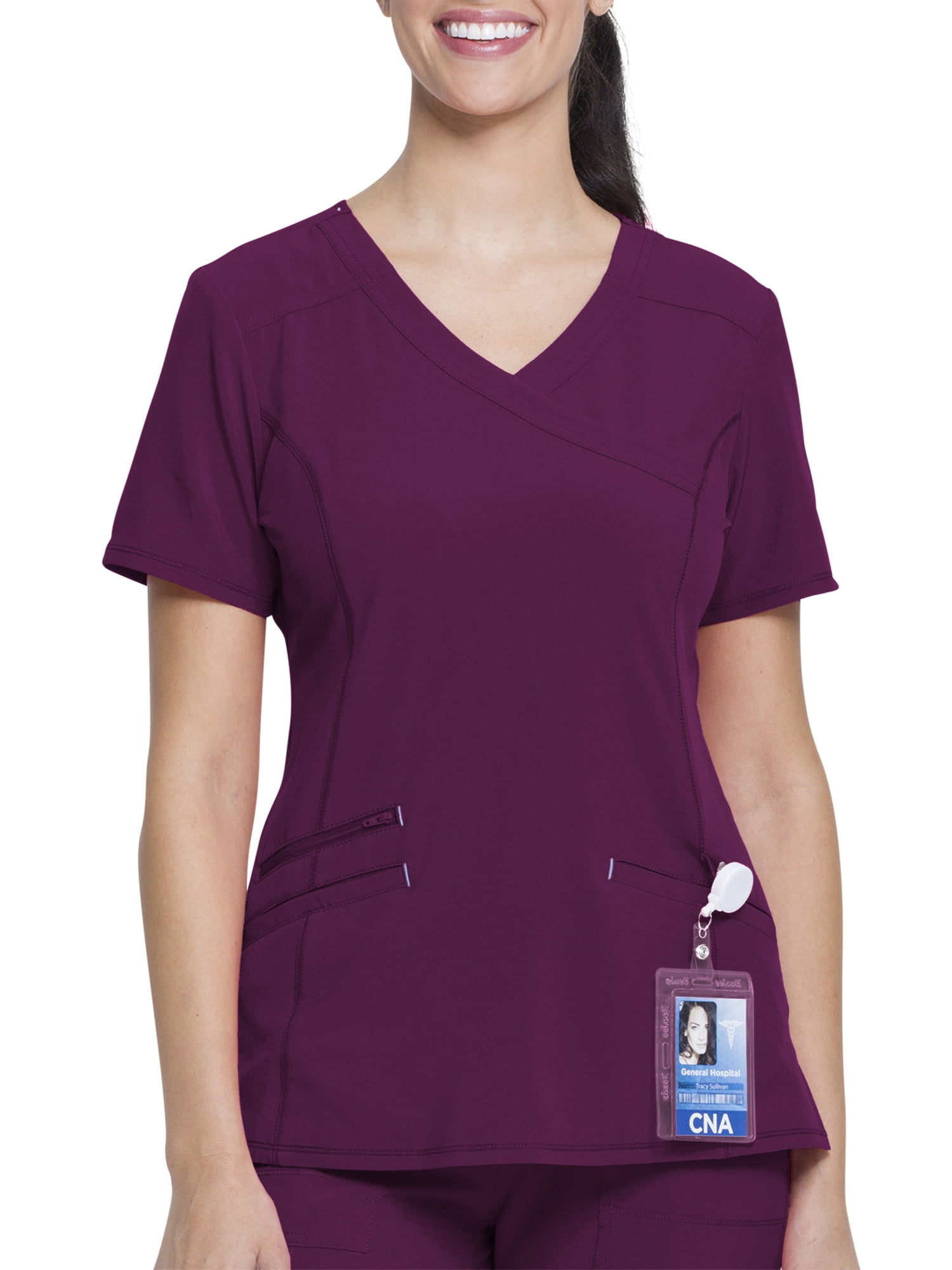 Scrubstar Women's Fashion Premium Performance Mock Wrap Scrub Top ...