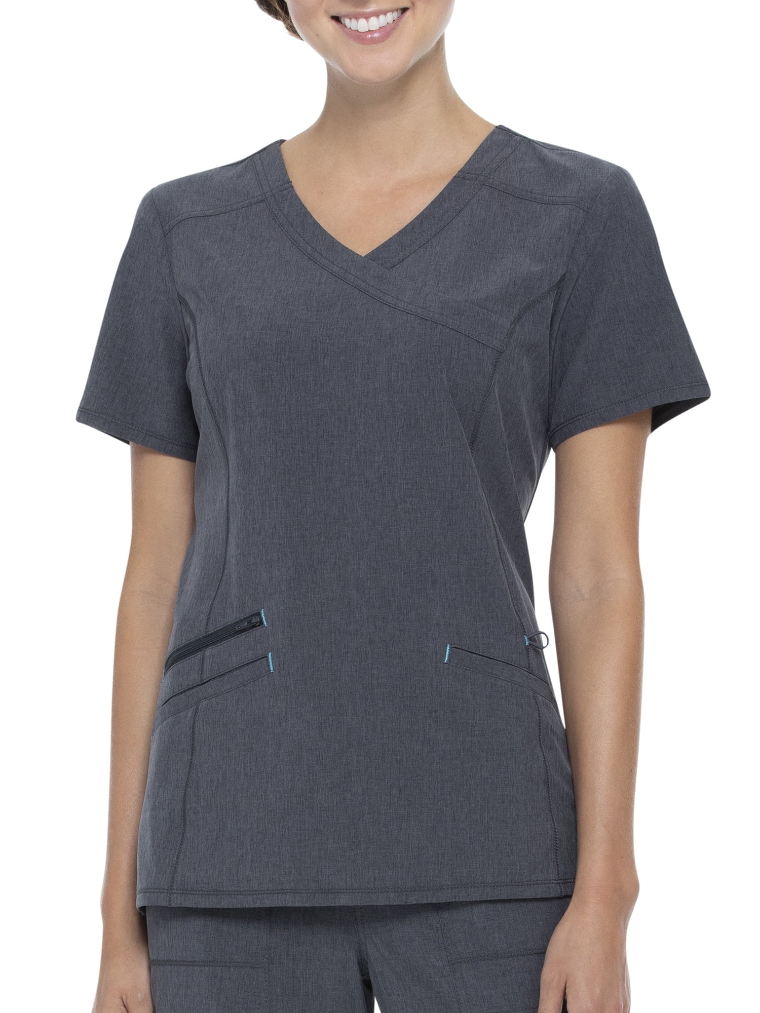 Scrubstar Women's Fashion Premium Performance Mock Wrap Scrub Top ...