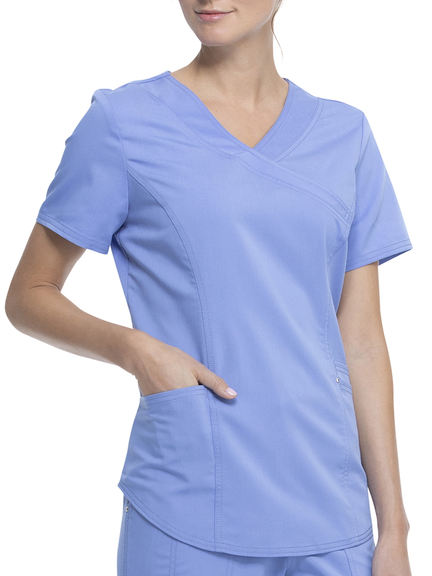 Scrubstar Women's Fashion Premium Ultimate Mock Wrap Scrub Top ...