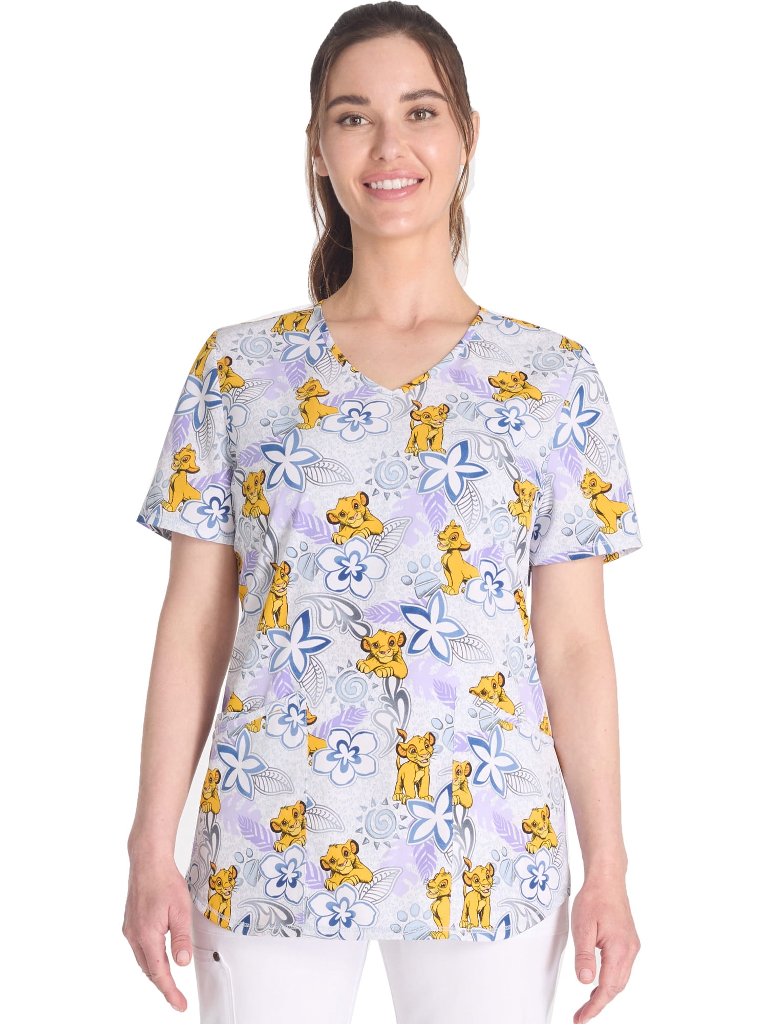 Scrubstar Women's Floral Skin V-Neck Print Scrub Top, Sizes XS-3XL ...