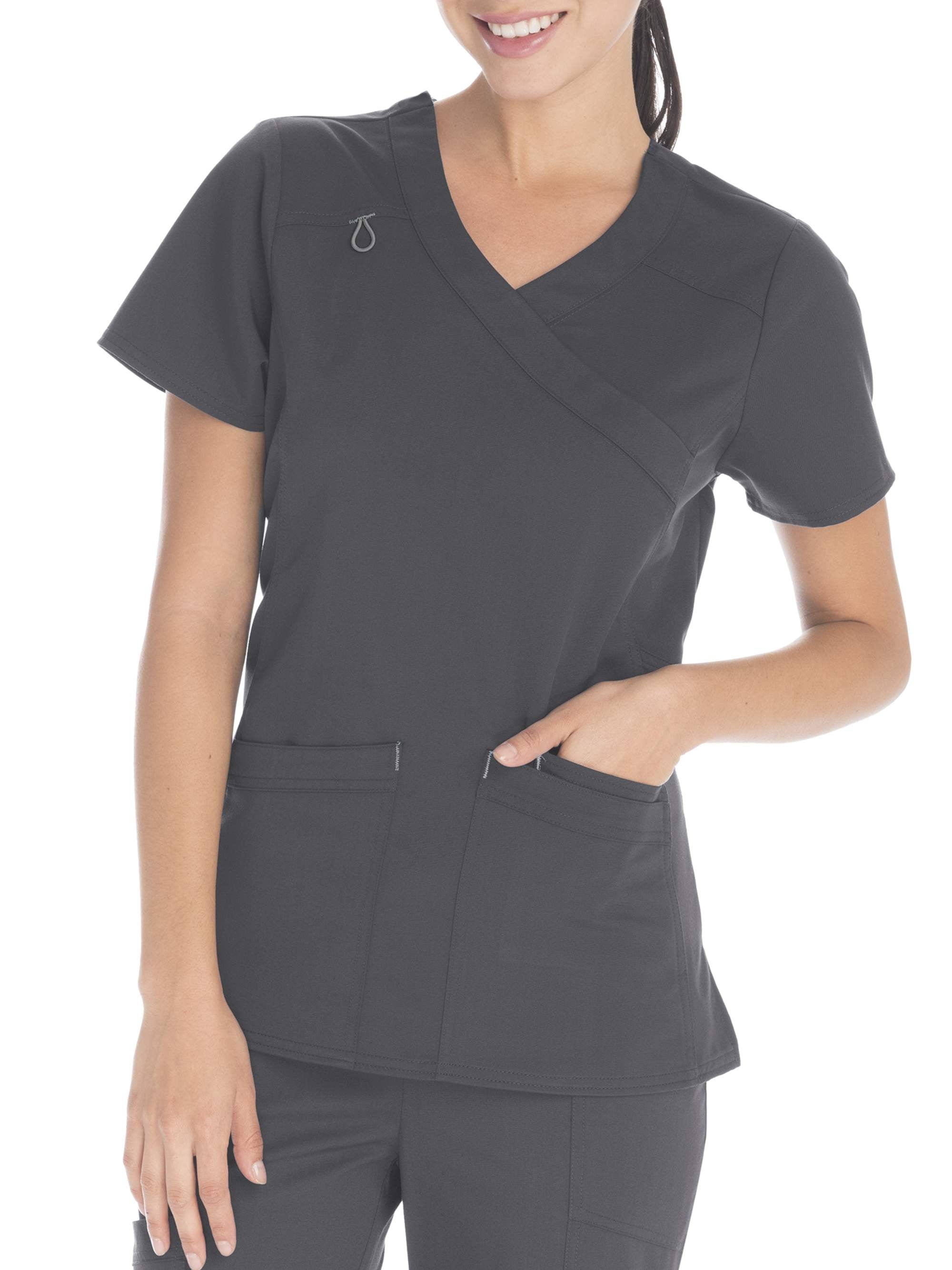 Scrubstar Women's Premium Collection Stretch Mock Wrap Scrub Top ...