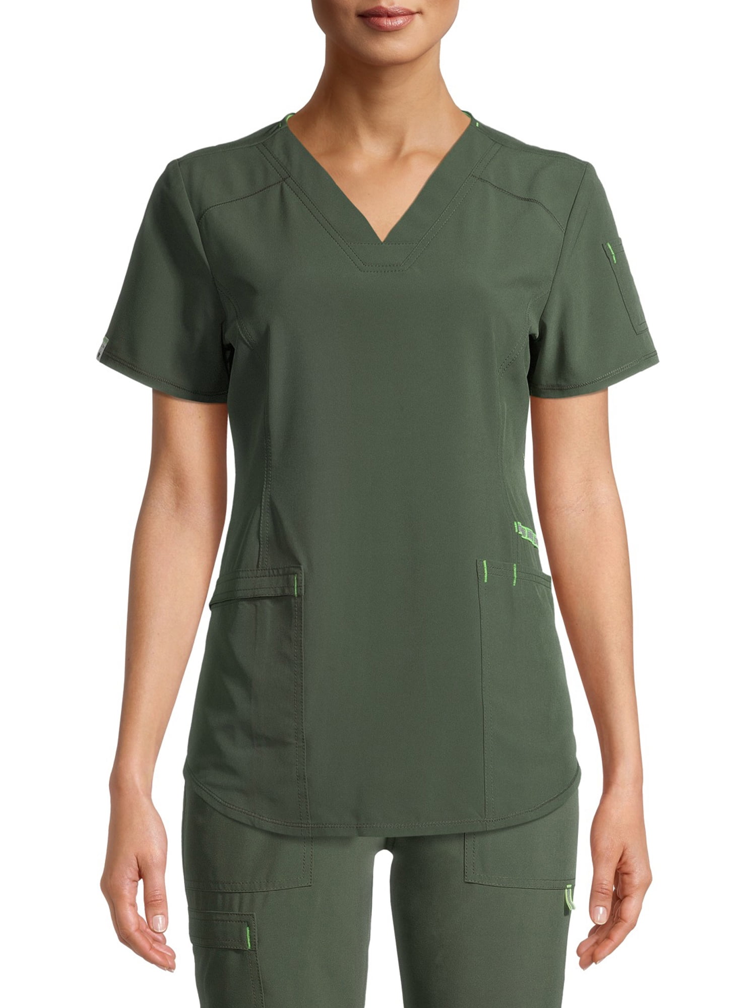Scrubstar Women's Seasonal Solid Contrast V-Neck Scrub Top - Walmart.com