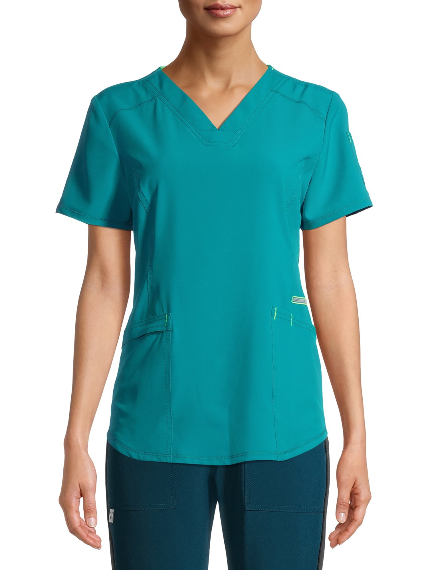 Scrubstar Women's Seasonal Solid Contrast V-Neck Scrub Top - Walmart.com