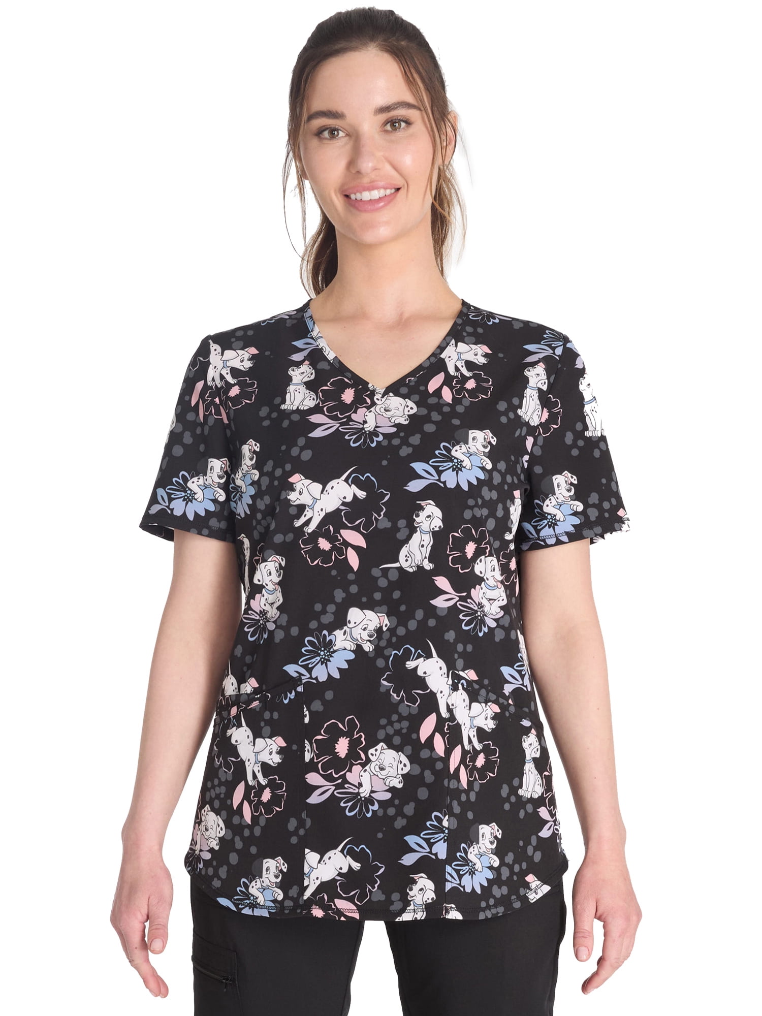 Scrubstar Women's Spot the Puppy Scrub V-Neck Print Top, Sizes XS-3XL ...