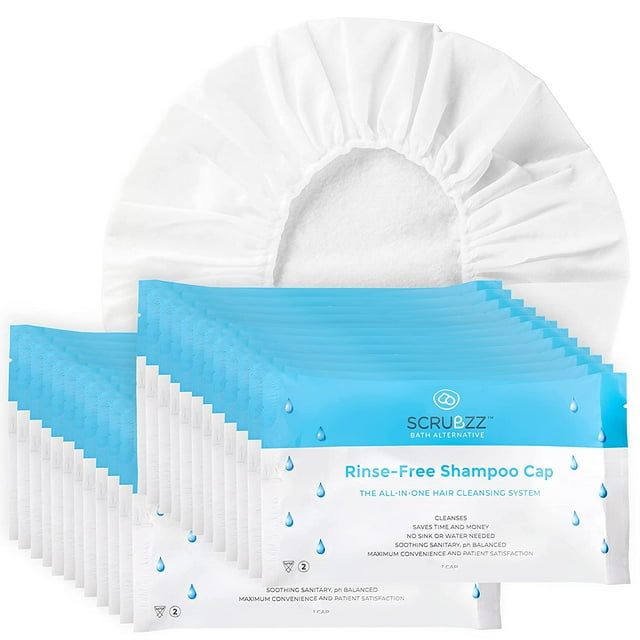 Scrubzz Rinse Free Shampoo Caps, Shampoo Caps for Bedridden Patients ...