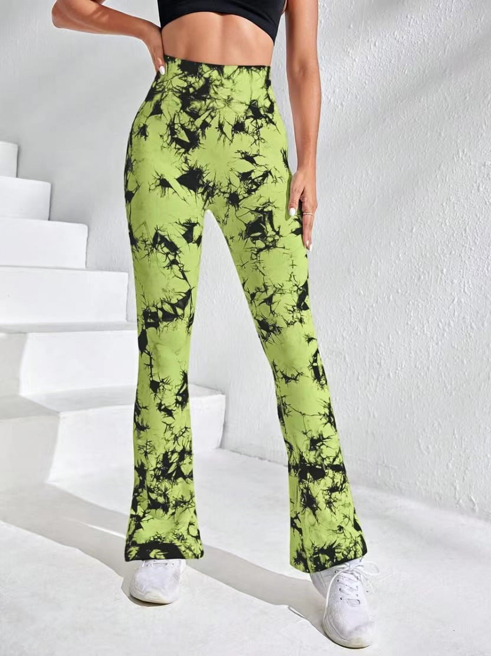 Scrunch Butt Lift Flare Leggings for Women Tie Dye High Waist Workout ...