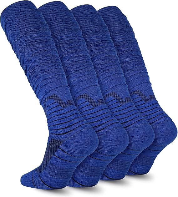 Scrunch Football Socks 2 Pack, Extra Long Padded Athletic Socks for Men ...