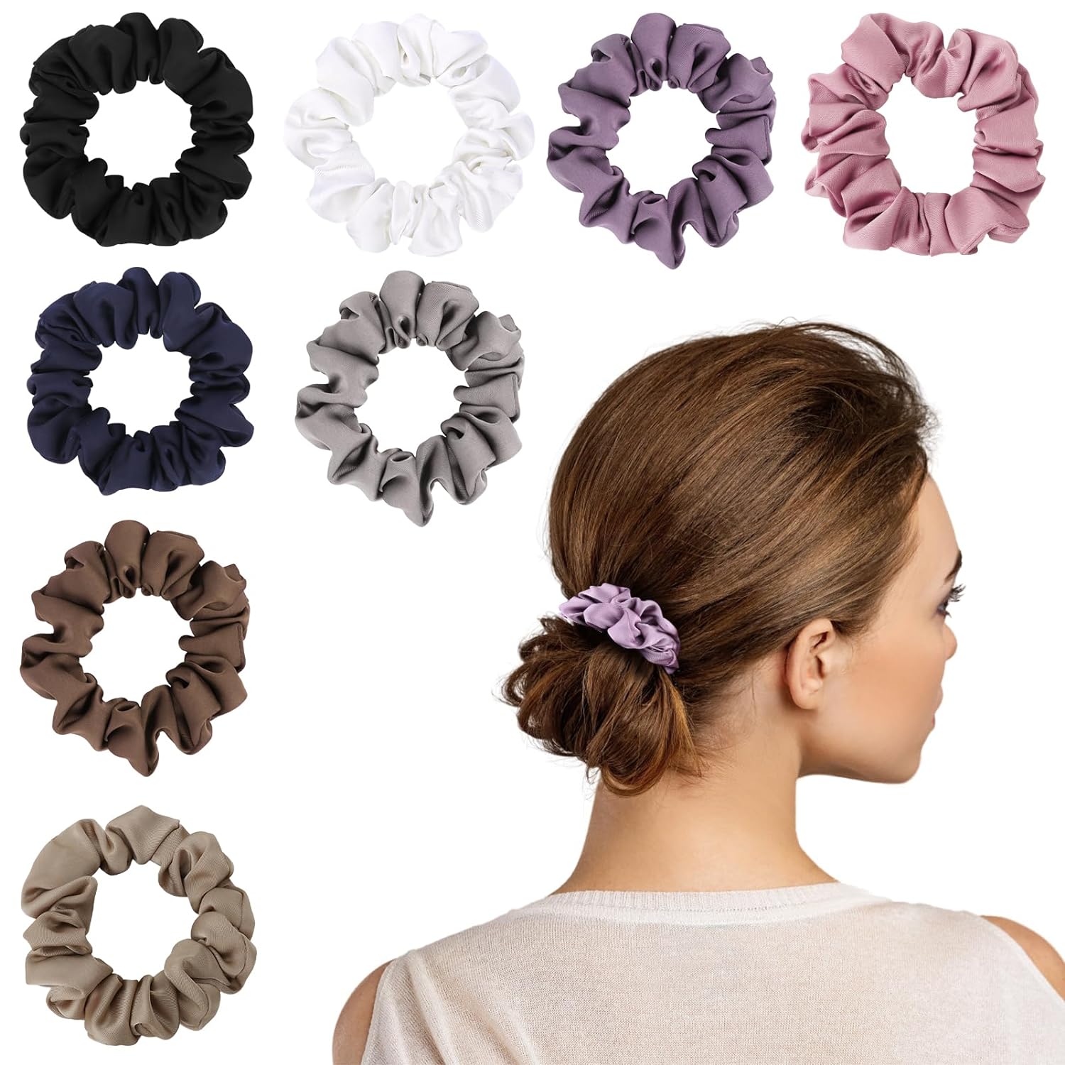 Scrunchies for Women,Silk Satin Hair Scrunchies,Elastic Strengthening ...