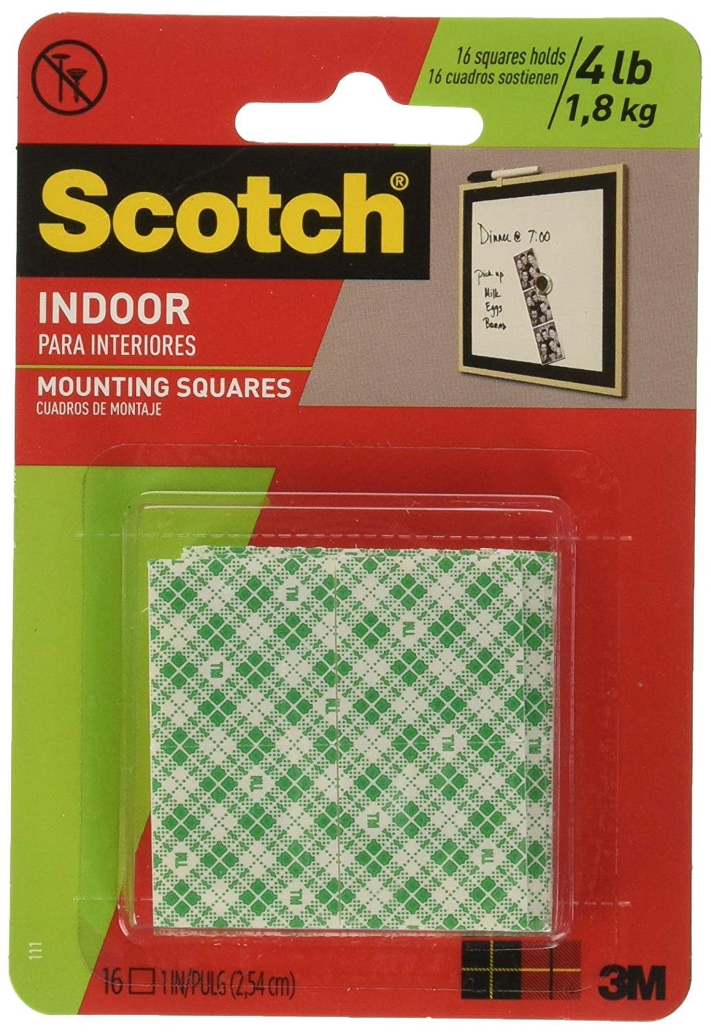 Sctch 3M Scotch, 1 Inch Square, White - Walmart.com