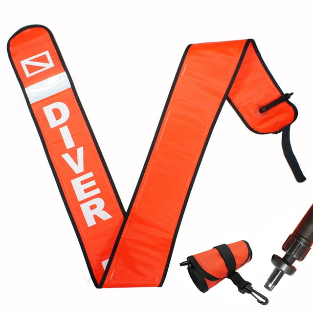 Scuba 6ft High Visibility Reflective Surface Marker w/ BC Hose/Oral ...