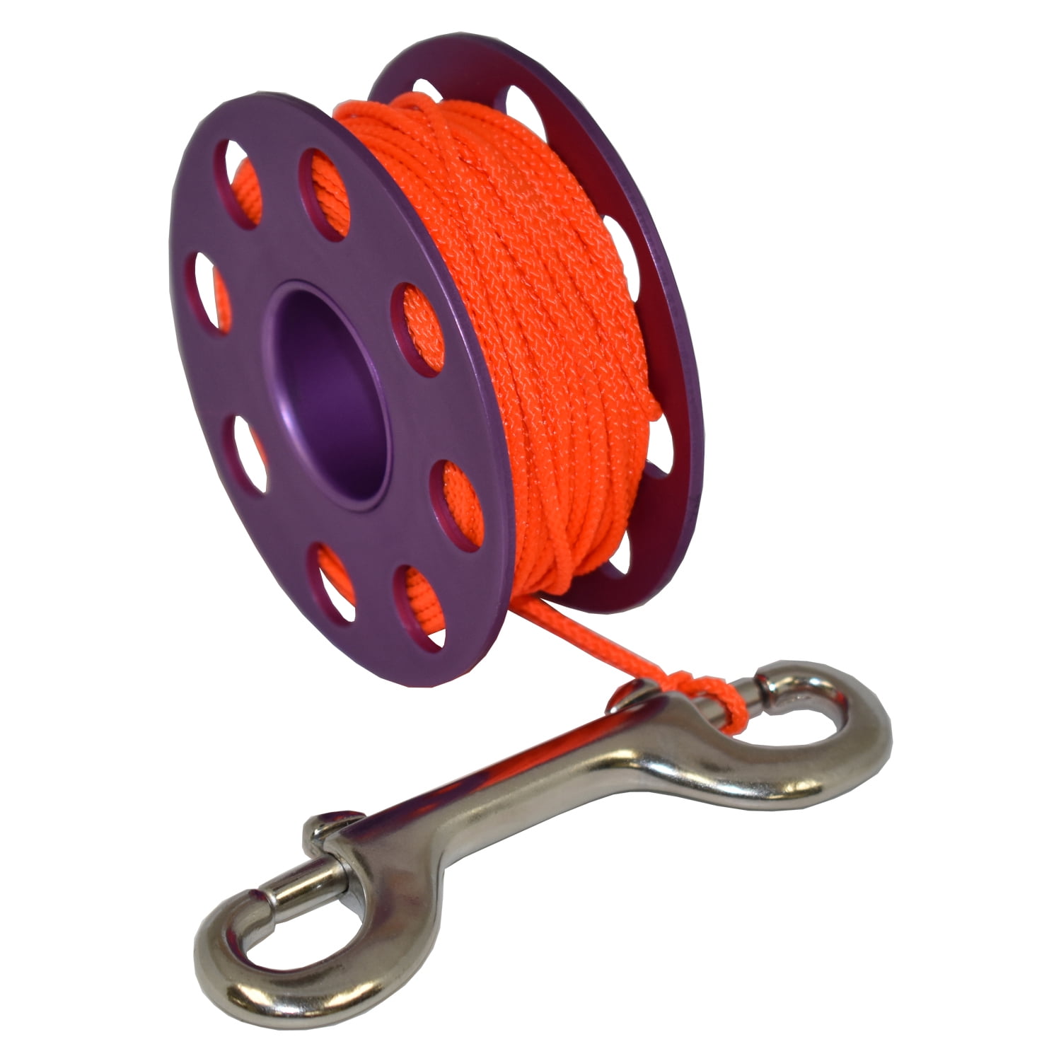 Scuba Choice Aluminum Finger Spool 75ft Dive Reel w/Bolt Snap-Purple ...