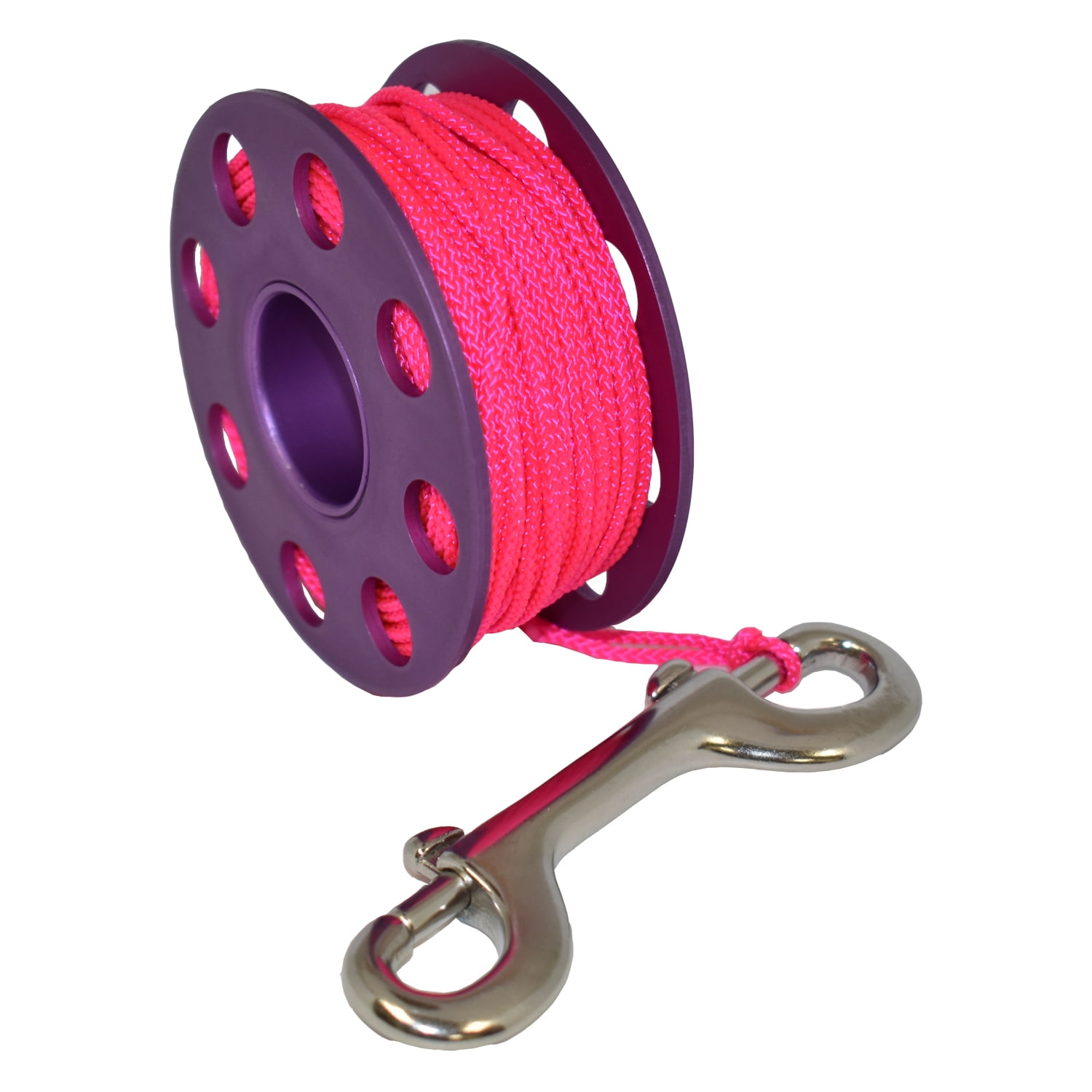 Scuba Choice Aluminum Finger Spool 75ft Dive Reel w/Bolt Snap-Purple ...
