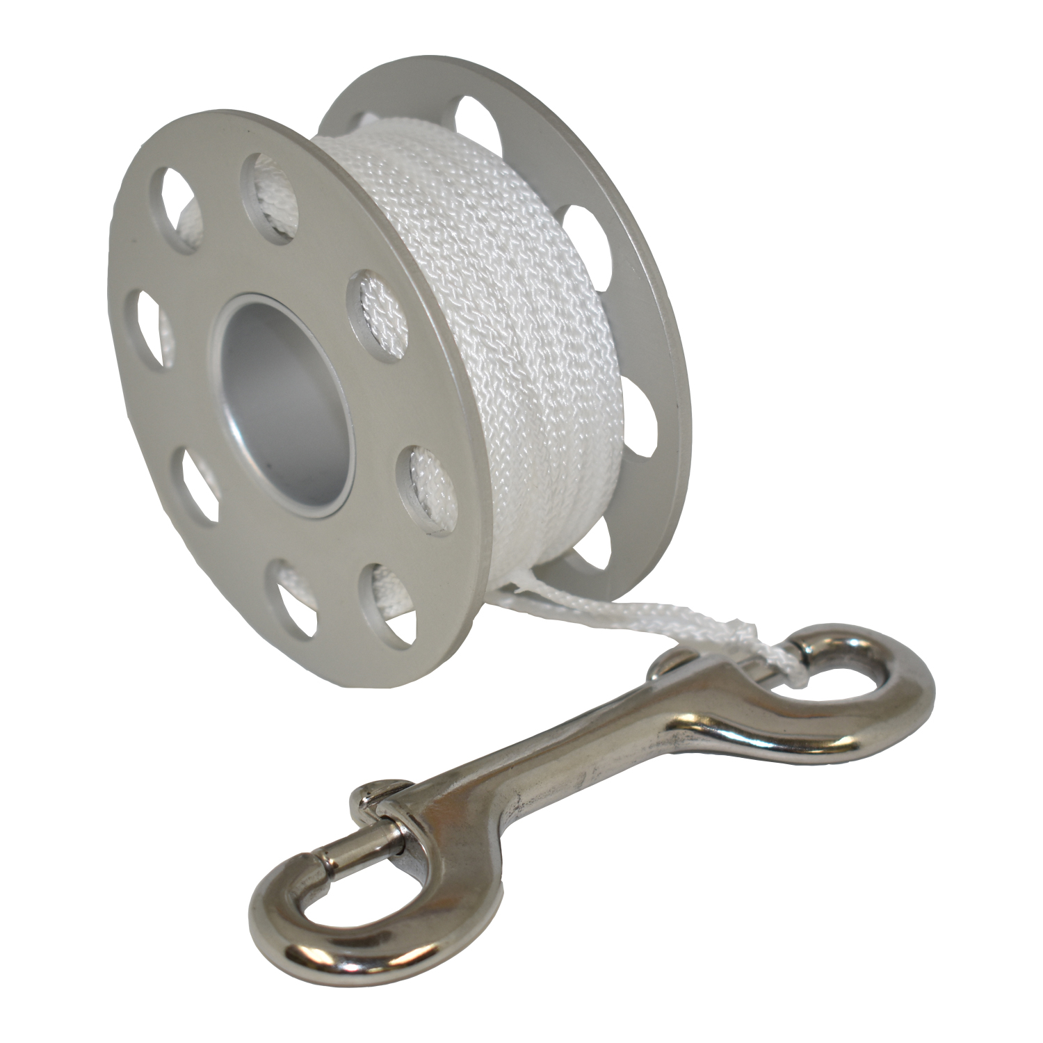 Scuba Choice Aluminum Finger Spool 75ft Dive Reel w/Bolt Snap-Silver ...