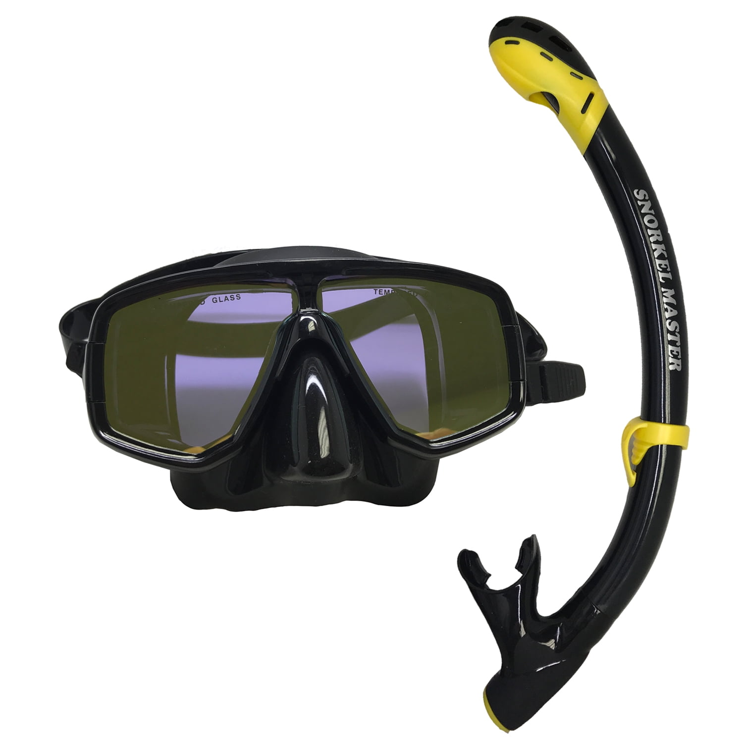 Scuba Choice Mask With Yellpw Mirror Coated Lense + Black/Yellow ...