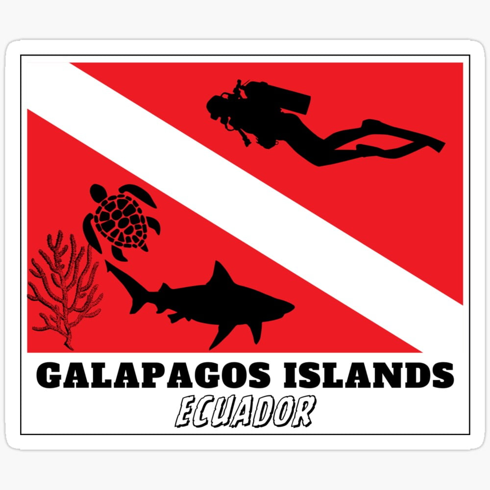 Scuba Dive - Galapagos Islands Sticker Phone Decal Water Bottle ...