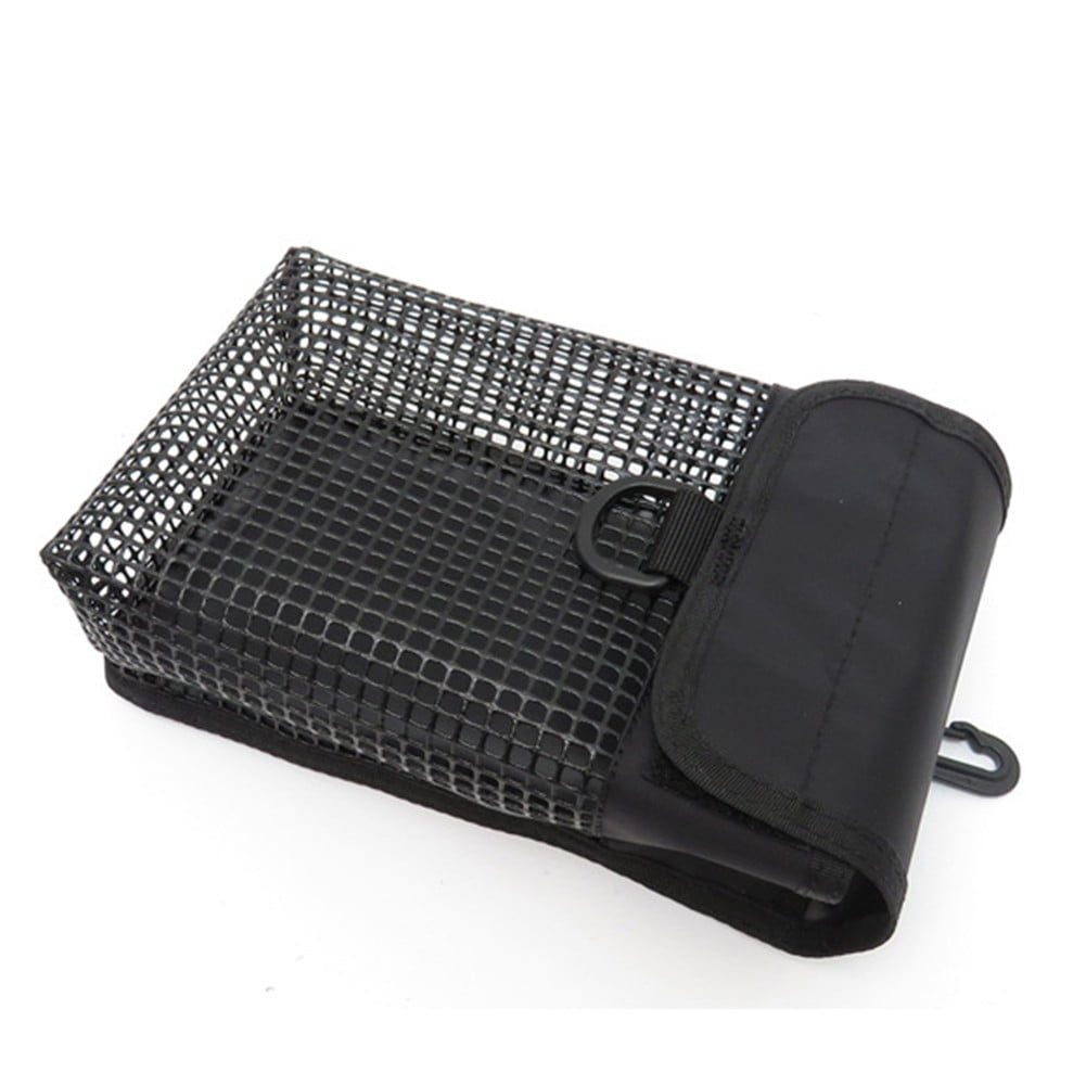Scuba dive reel snap and safety marker buoy holder carry mesh bag ...