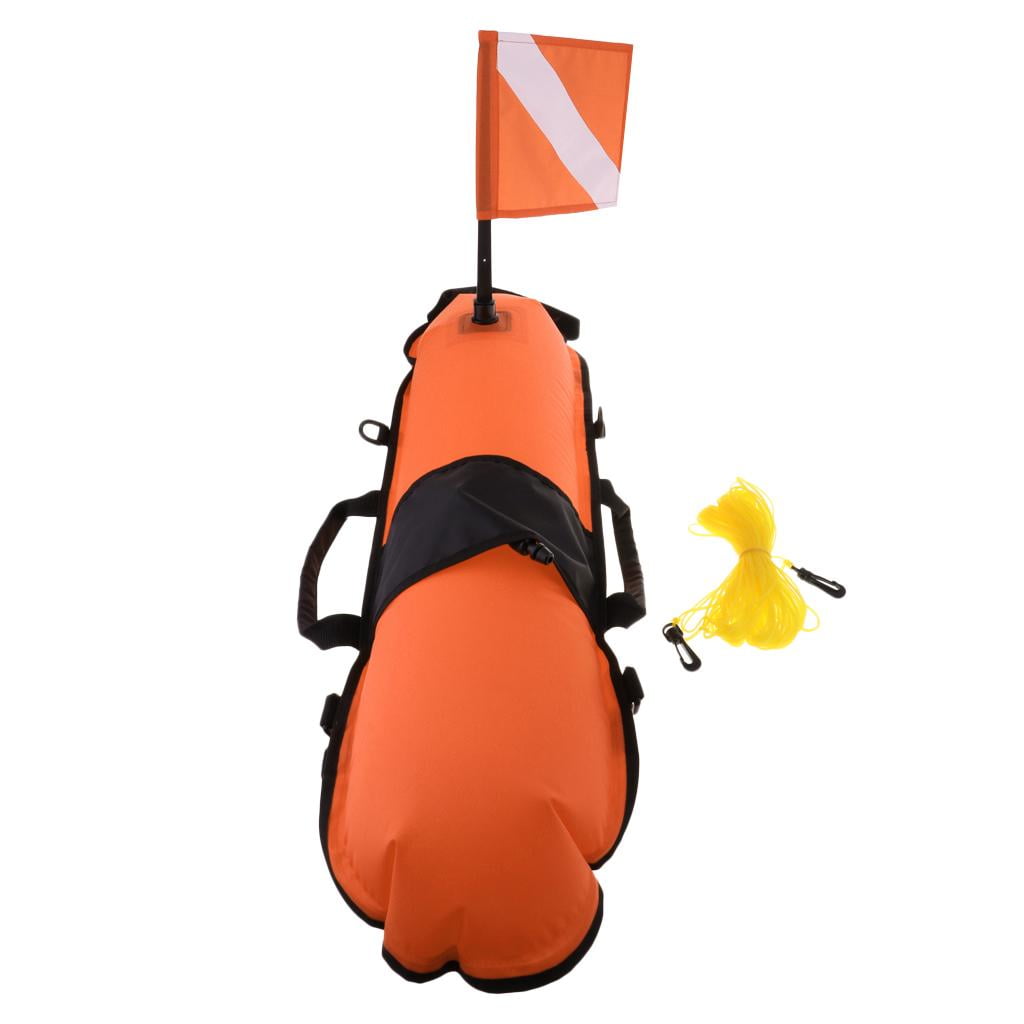 Scuba Diver Below Inflatable Signal Float Marker Buoy with Dive , Tow ...