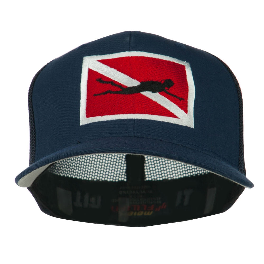 Scuba Diver Down Flag Embroidered Cap - Navy OSFM - Walmart.com