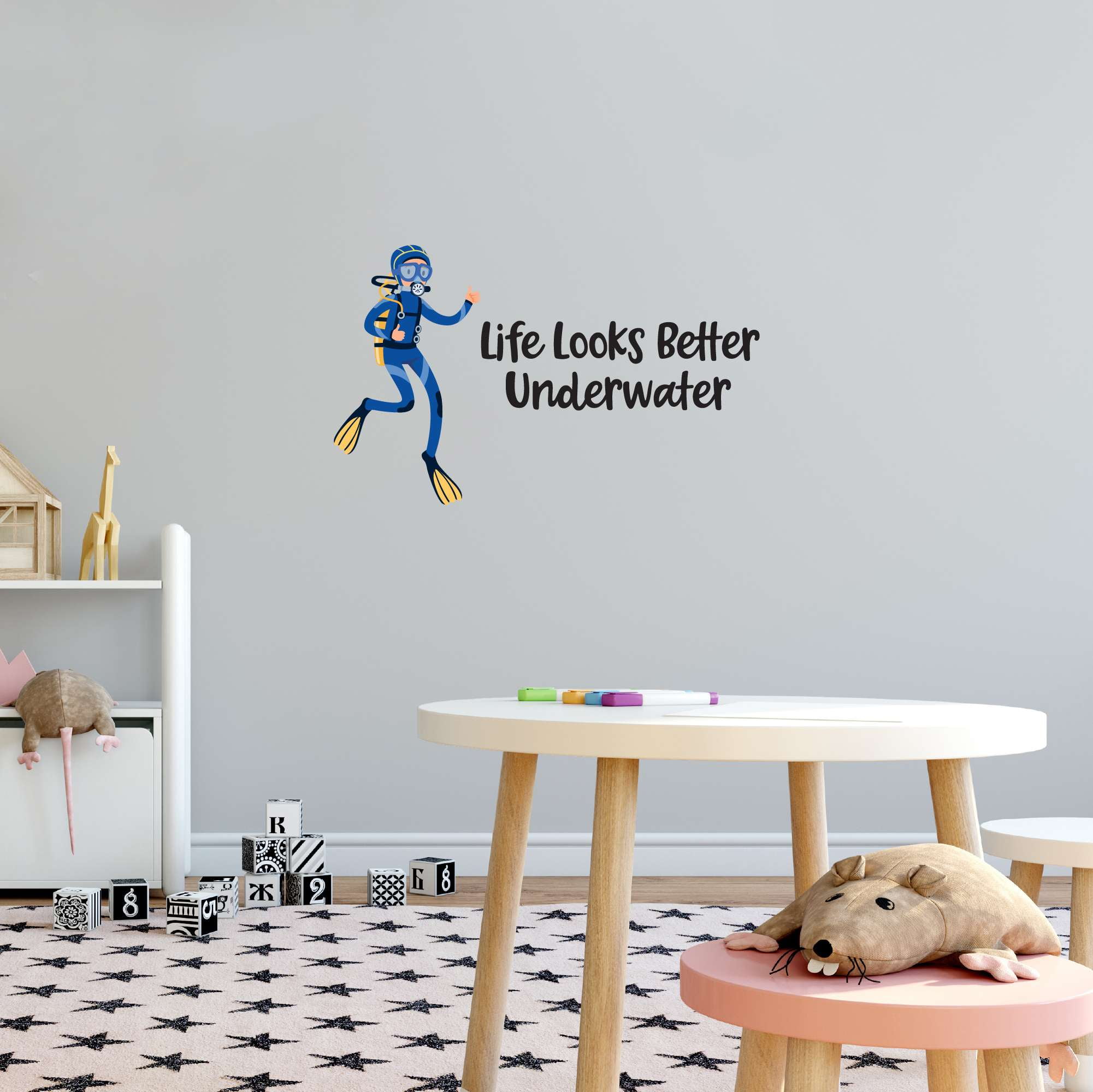 Scuba Diver Life Looks Better Underwater Bubbles Air Tank Ocean Shark ...