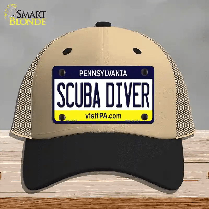 Scuba Diver Pennsylvania State Novelty License Plate Hat Mesh Khaki ...