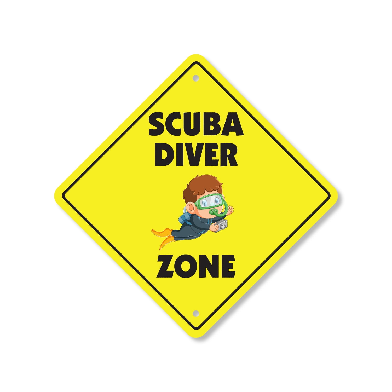 Scuba Diver Plastic Crossing Sign - 10 Inch X 10 Inch Xing Sign Gift ...